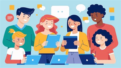 A Group Of Classmates Are Collaborating On A Project By Using An