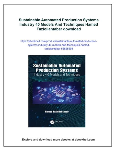 Sustainable Automated Production Systems Industry 40 Models And Techniques Hamed Fazlollahtabar