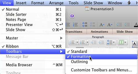 Formatting Toolbar In Powerpoint 2011 For Mac