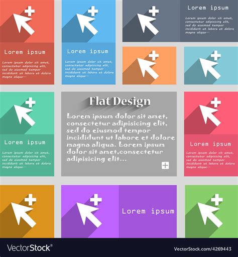Cursor Arrow Plus Add Icon Sign Set Royalty Free Vector