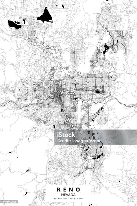 Reno Nevada Usa Vector Map Stock Illustration Download Image Now