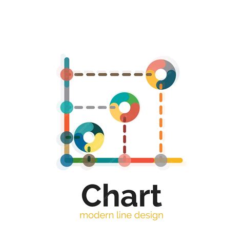 Premium Vector Thin Line Chart Logo Design Graph Icon Modern Colorful