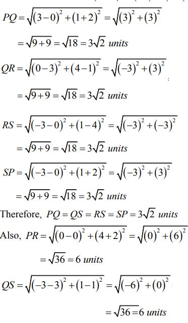 show that the points are the vertices of a square a 0 2 b 3 1 c 0 4 and d 3 1