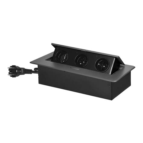 Recessed Furniture Socket With Flat Milled Edge And M Cable X P E Graphite