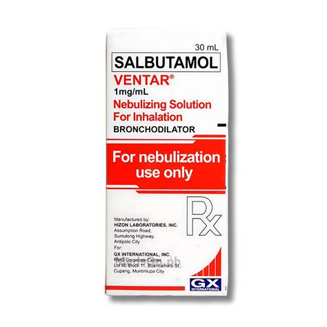 Ventar Salbutamol 1mg Ml Nebulizing Solution 30ml Price In The