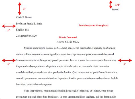 mla format example reference page