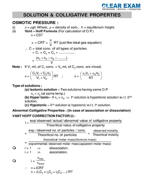 Solution And Colligative Properties Pdf