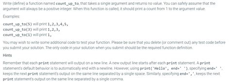 Solved Write Define A Function Named Count Up To That Chegg Com