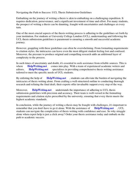 Ucl Thesis Submission Guidelines Pdf Thesis