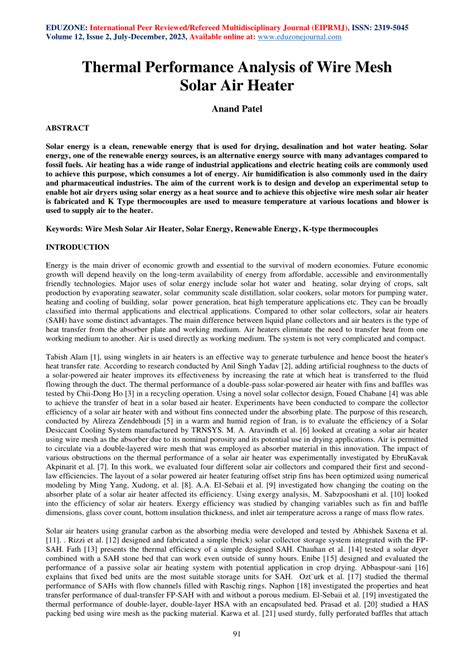 Pdf Thermal Performance Analysis Of Wire Mesh Solar Air Heater