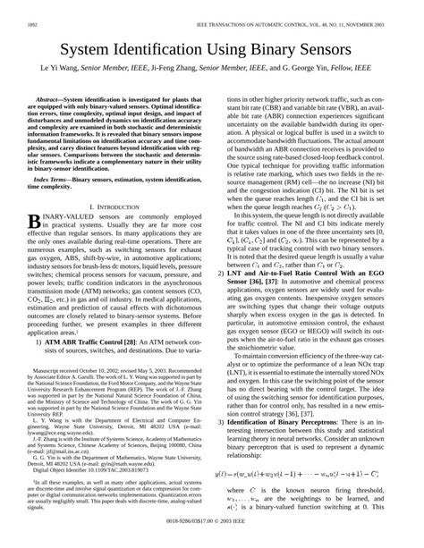 Pdf System Identification Using Binary Sensors Dokumentips