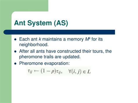 Ppt Ant Colony Optimization Algorithms For The Traveling Salesman