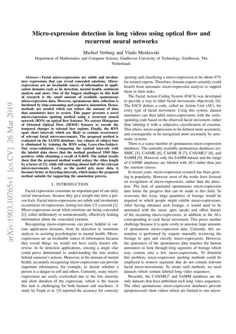 micro expression detection in long videos using optical flow and