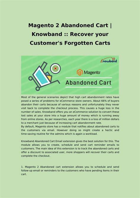 Ppt Magento 2 Abandoned Cart Knowband Recover Your Customers Forgotten Carts Powerpoint