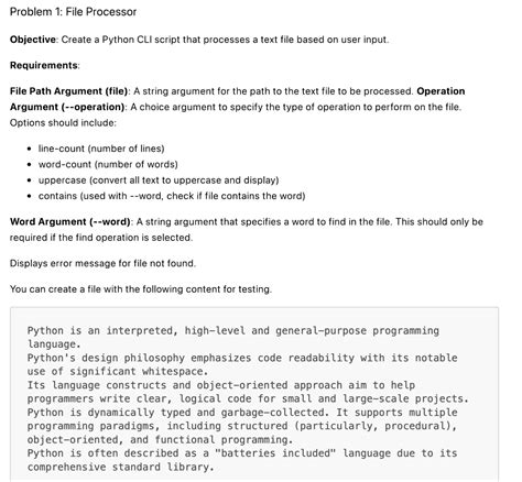 Solved Problem 1 File Processorobjective Create A Python