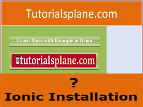 PPT Ionic Installation Tutorialsplane Ionic Installation PowerPoint Presentation ID