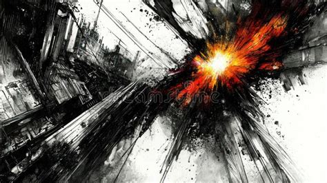 Abstract Explosion Of Colors And Shapes Conveying Energy And Chaos Stock Illustration
