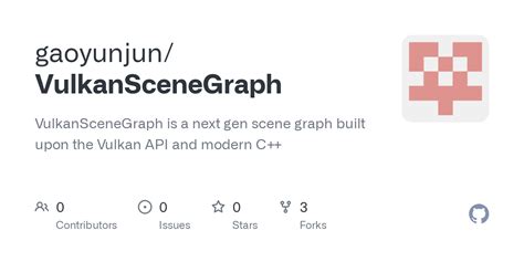 Github Gaoyunjun Vulkanscenegraph Vulkanscenegraph Is A Next Gen Scene Graph Built Upon The