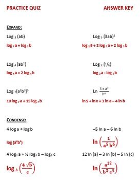 Logarithms Lesson 4 Expand And Condense Logarithms By Janet Knox