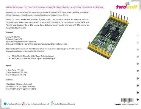 step dir signal to cw cww signal converter electronics
