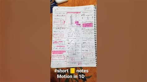 motion in 1d short notes youtube