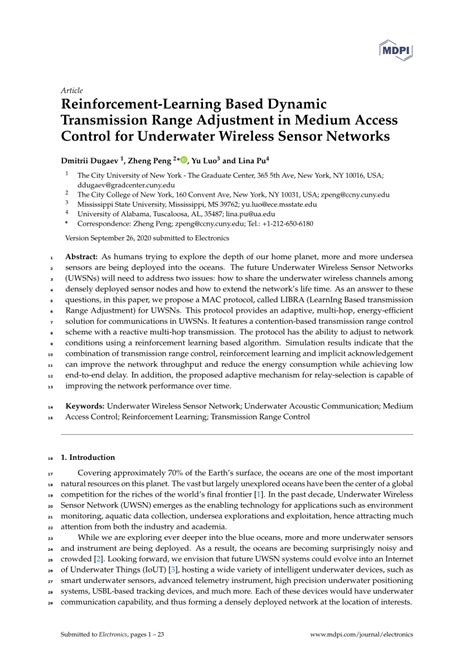 Pdf Reinforcement Learning Based Dynamic Transmission Range Adjustment In Medium Access