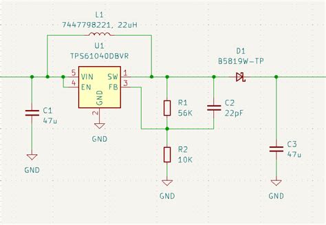 integrated circuit boost converter tps61040 output voltage higher