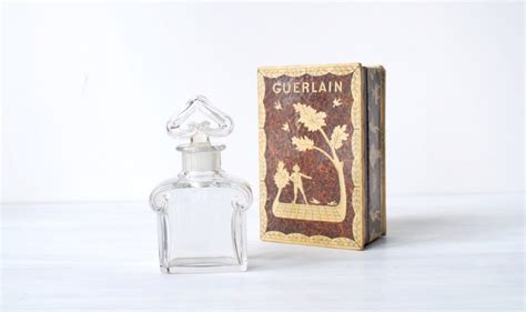 Vintage Guerlain French Perfume Bottle Baccarat Crystal Parquet Box