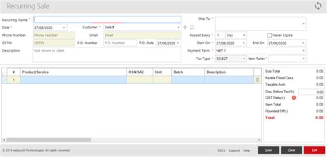Recurring Sales Invoice Online Invoicing Software Accoxi