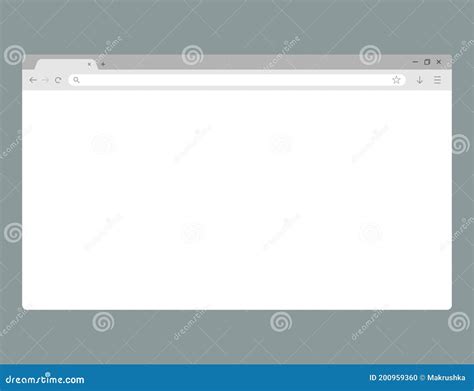 Web Browser Window Mockup Template Of Website Interface Blank Page With Tab Icon Stock Vector