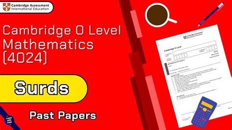 Surds Past Paper O Level And Igcse Mathematics Youtube