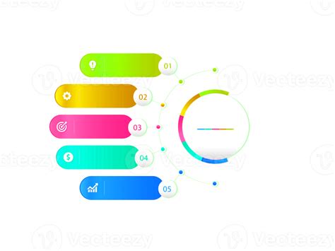 Five Steps Colorful Object For Infographic Template 12176799 Png