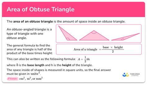 area of obtuse triangle math steps examples and questions