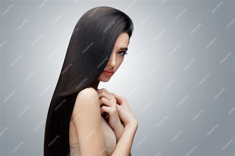 Premium Photo Brunette Asian Girl With Long Straight Hair