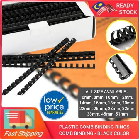 Box Binding Comb Plastic Comb Binding Rings Binding Comb Ring Comb Binding Black Color