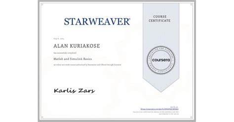 Completion Certificate For Matlab And Simulink Basics Alan Kuriakose