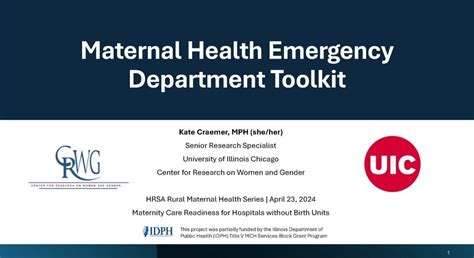 Kate Craemer MPH Presented Preliminary Results From The Maternal Health Emergency Department