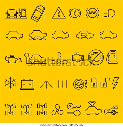 Car Interface Icons Vector Stock Vector Royalty Free 384027637 Shutterstock