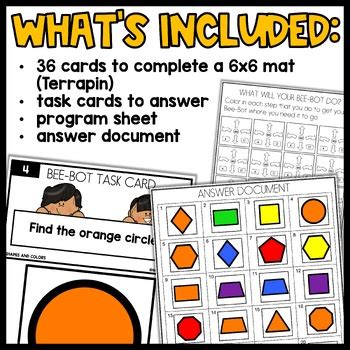 Bee Bot Printables Shapes And Colors Recognition Blue Bots Coding Mat Robotics