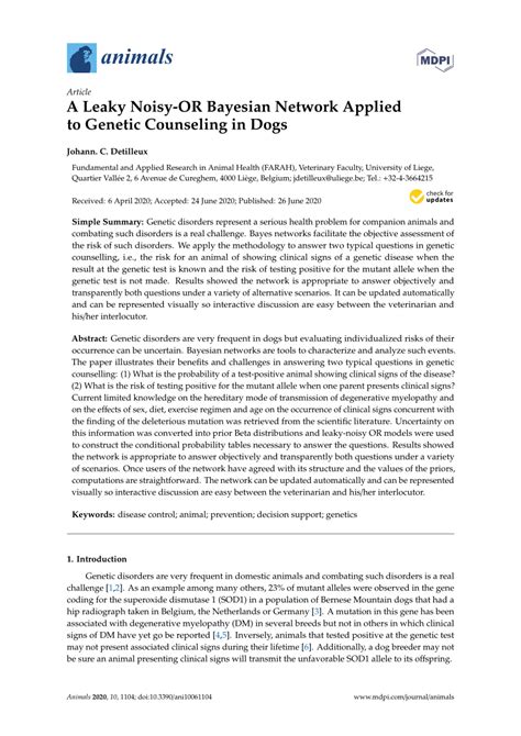 pdf a leaky noisy or bayesian network applied to genetic counseling
