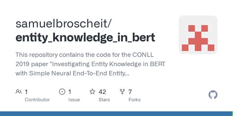 Github Samuelbroscheitentityknowledgeinbert This Repository Contains The Code For The