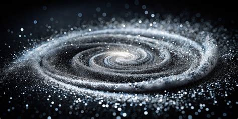 Abstract Cosmic Swirl Of Glittering Particles In Dark Space Generative Ai Stock Illustration
