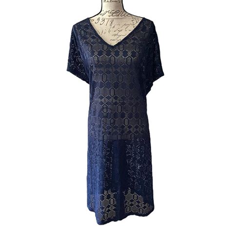 Nwt Blue Bloomchic Swimsuit Cover Up Dress Size Depop