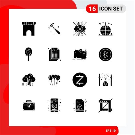 16 Universal Solid Glyph Signs Symbols Of Nature Ornaments Augmentation Holiday Celebration