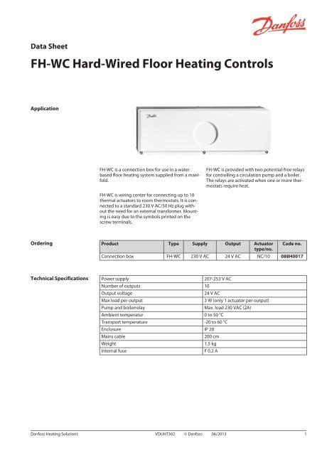 Danfoss Underfloor Heating Wiring Diagrams Circuit Diagram