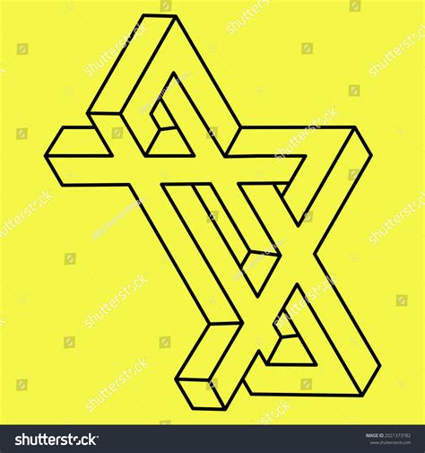 Impossible Object Optical Illusion 3d Illustration Stock Vector Royalty Free 2021373782