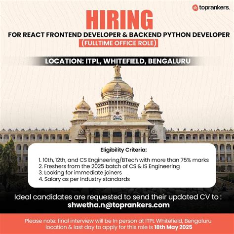 Freshershiring Reactjs Pythondeveloper Bangalorejobs Edtech Campustocorporate Techcareers