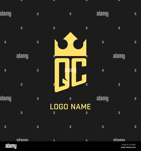 Monogram Qc Logo Shield Crown Shape Elegant And Luxury Initial Logo