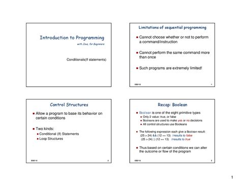 control structures boolean conditional if statement slides ese