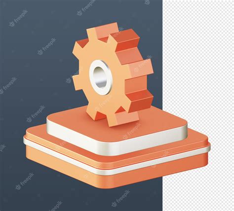 Premium Psd 3d Isometric Of Orange Configuration Setting With Podium Icon For Ui Ux Web Mobile